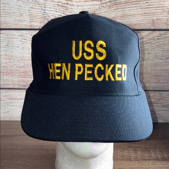 Eagle Crest | Accessories | Vintage Navy Blue Uss Hen Pecked ...